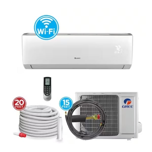 GREE LIVO 12,000 BTU Mini Split with Heat Pump | Wi-Fi Smart | 1 Ton ...
